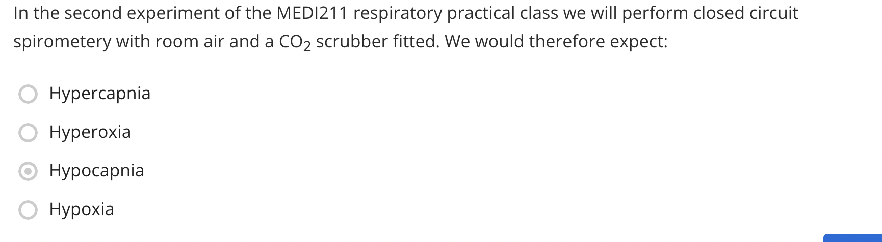 Solved In the second experiment of the MEDI211 ﻿respiratory | Chegg.com