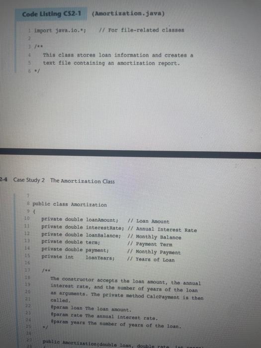 Code Listing cisz-1 (Amortization.java) import jaya. | Chegg.com