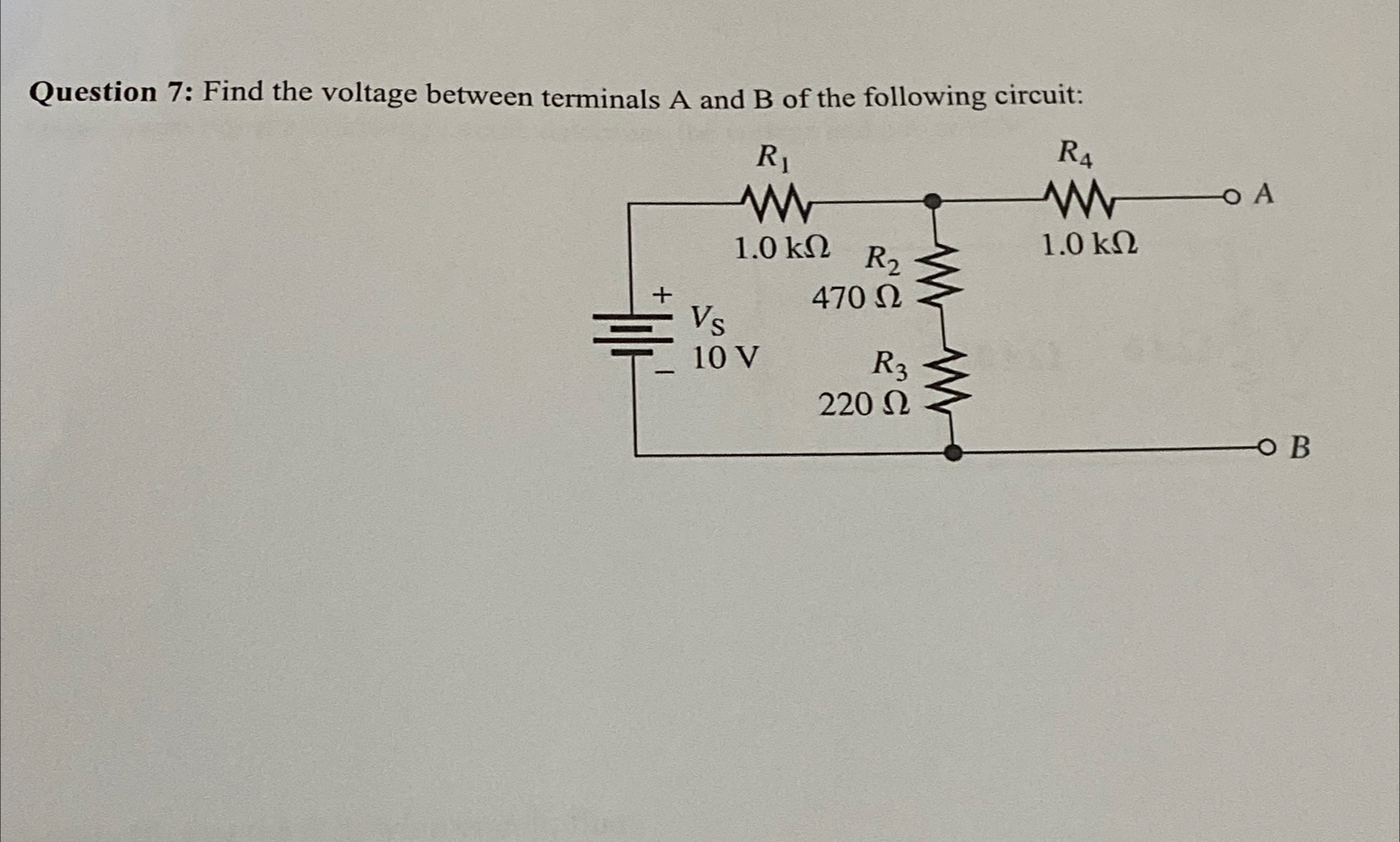 Solved Question 7: Find the voltage between terminals A and | Chegg.com