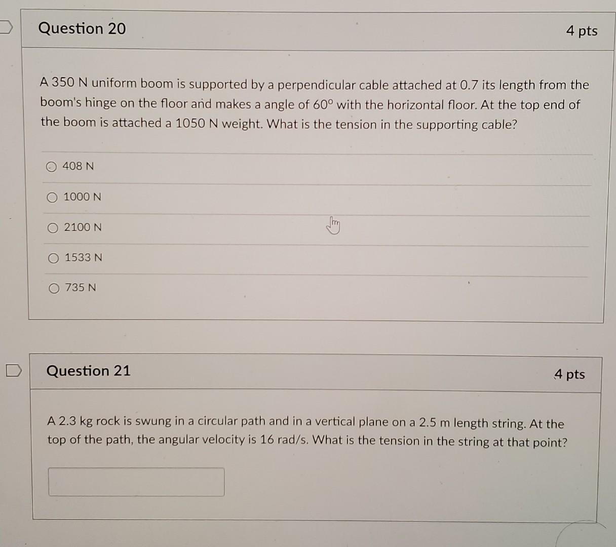 Solved A 350 N uniform boom is supported by a perpendicular | Chegg.com