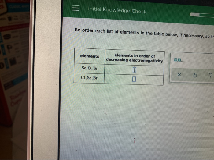 Solved = Initial Knowledge Check Re-order each list of | Chegg.com