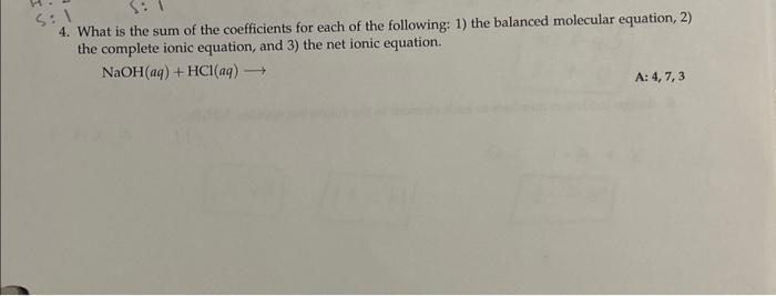 Solved 5:1 S: 4. What is the sum of the coefficients for | Chegg.com