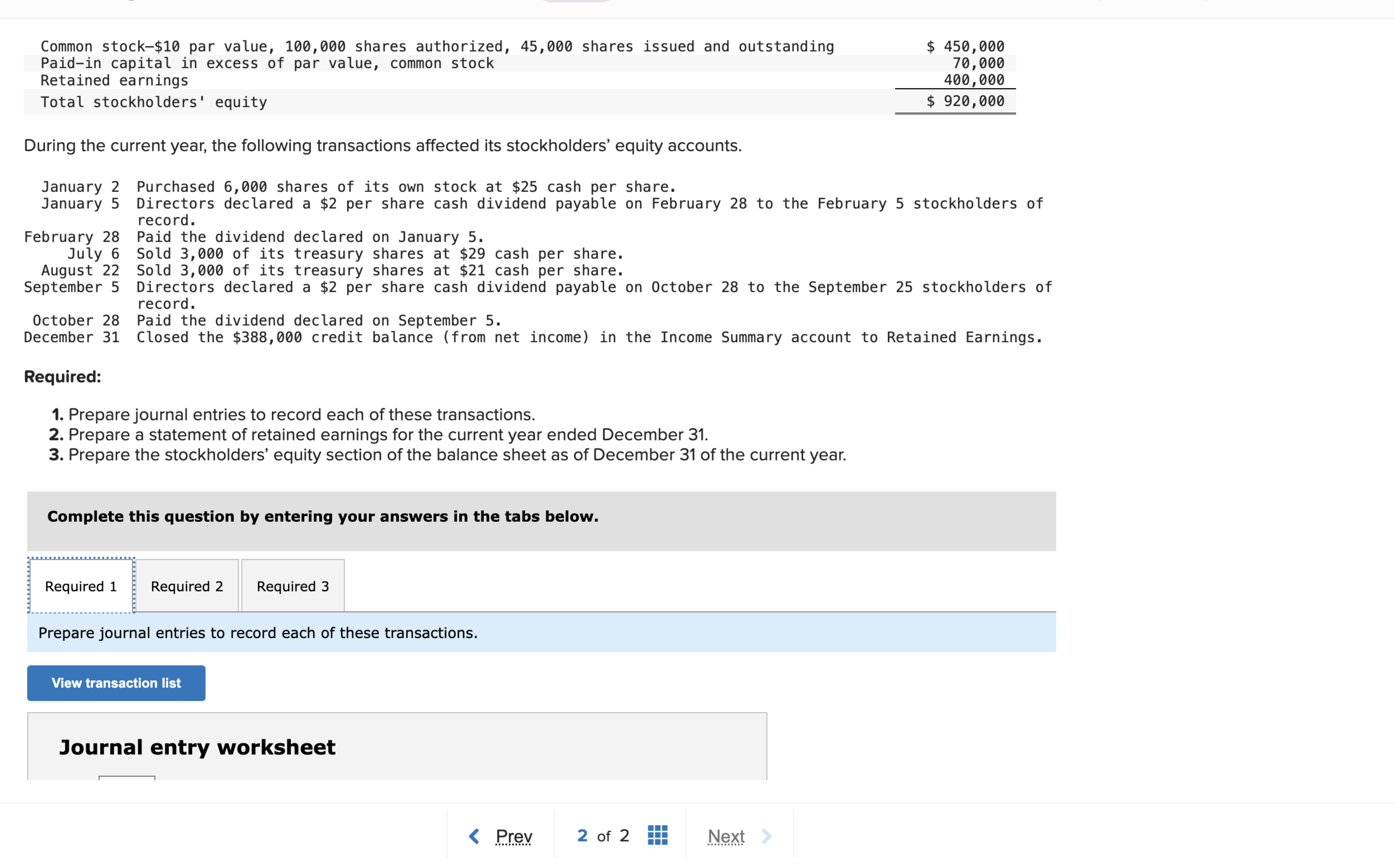 Solved During the current year, the following transactions | Chegg.com