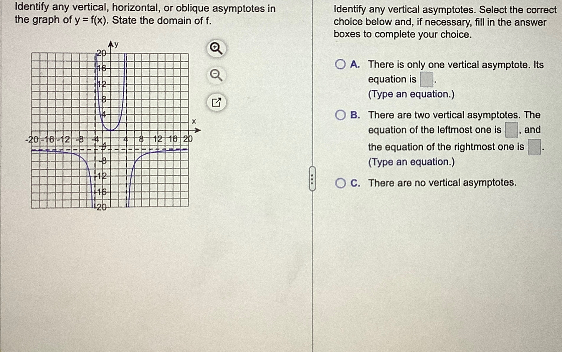Solved Identify any vertical, horizontal, or oblique | Chegg.com