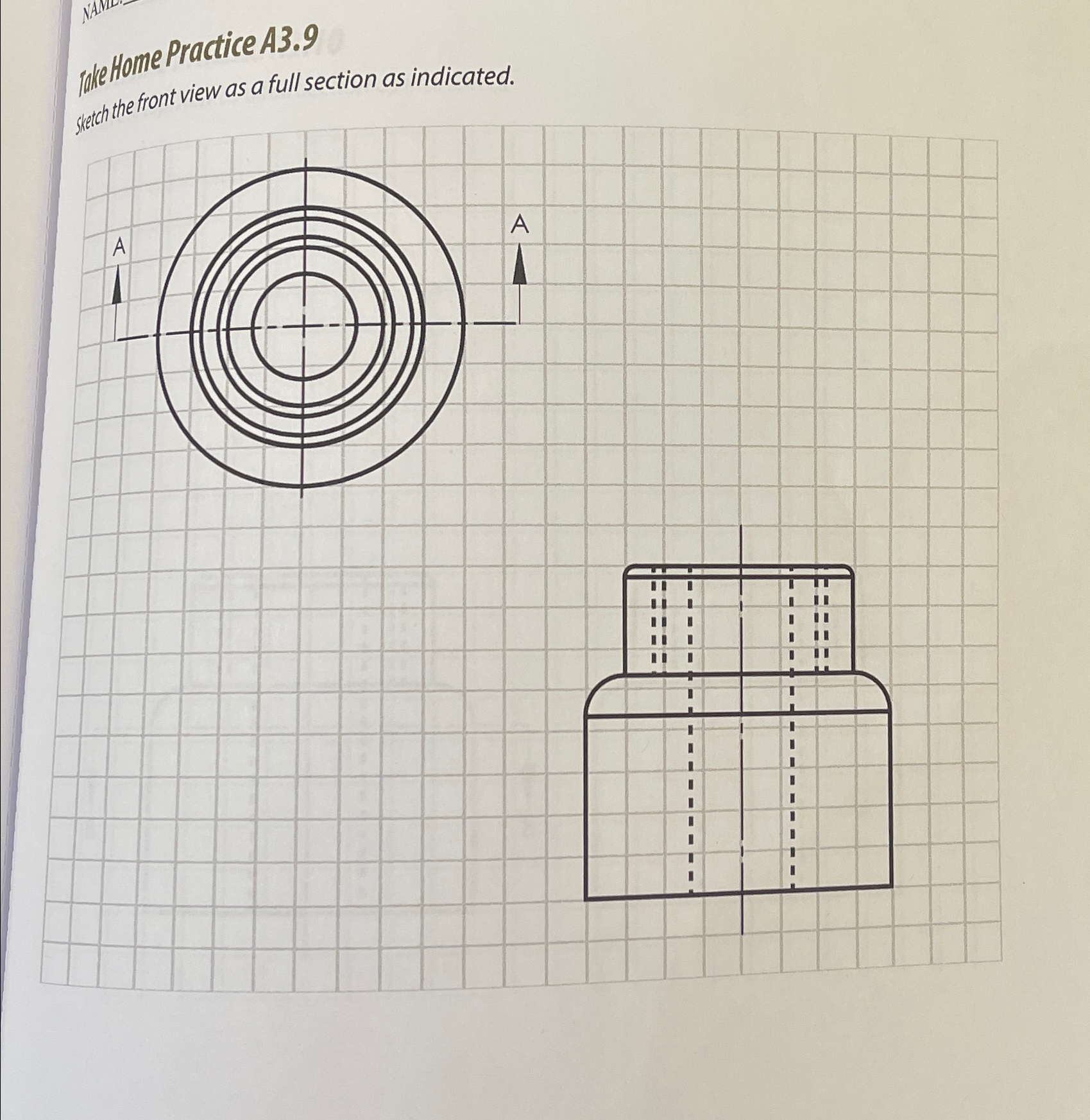 Solved pale Home Practice A3.9setect the front view as a | Chegg.com