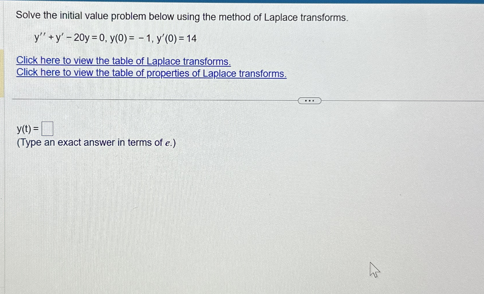 Solved Solve the initial value problem below using the | Chegg.com