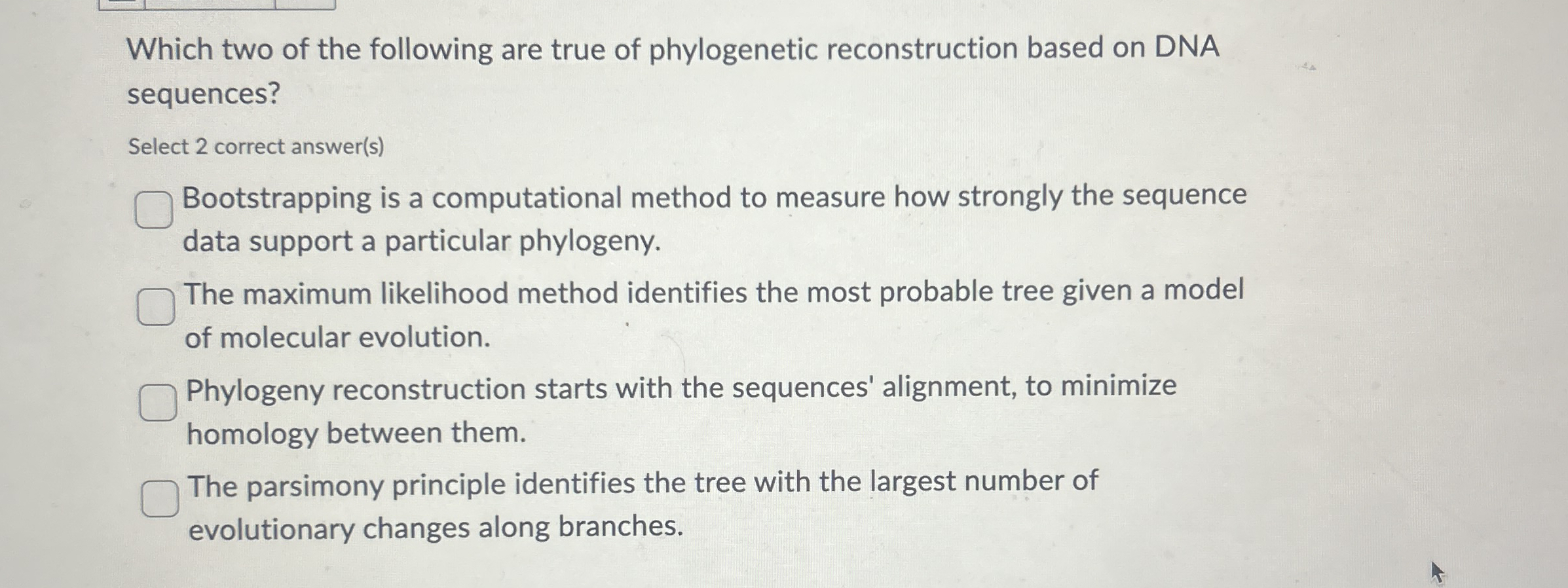Solved Which two of the following are true of phylogenetic | Chegg.com