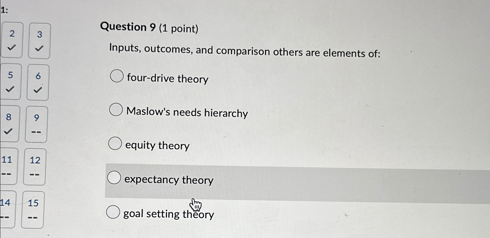 Solved 1Question 9 (1 ﻿point)Inputs, outcomes, and | Chegg.com
