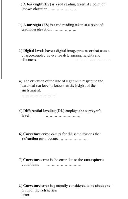 Solved Q2. Using the data from the differential leveling, | Chegg.com