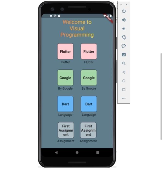 Solved Welcome to Visual Programming Flutter Flutter Flutter | Chegg.com