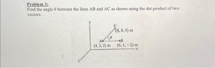 Solved Problem 3: Find the angle θ between the lines AB and | Chegg.com
