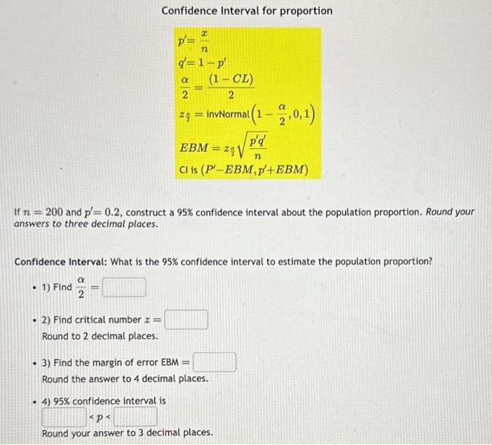 Solved Confidence Interval for proportion | Chegg.com