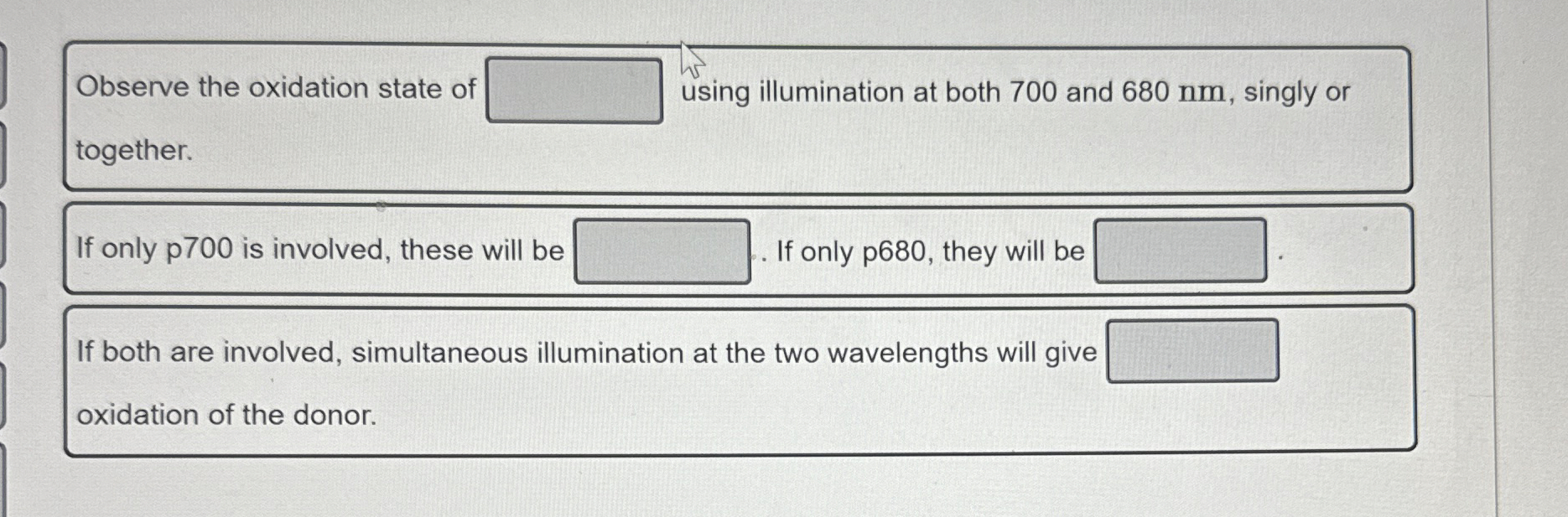 Solved Observe the oxidation state of using illumination at | Chegg.com
