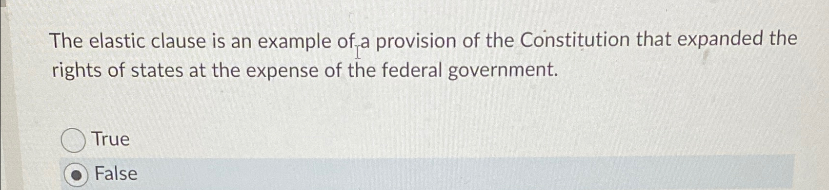 Solved The elastic clause is an example of a provision of | Chegg.com