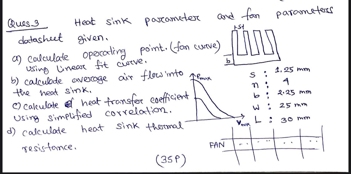 Ques. 3 ﻿Heat sink parameter and fon | Chegg.com