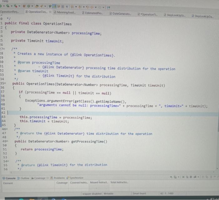 Solved ∗1 public final class OperationTimes \& private | Chegg.com