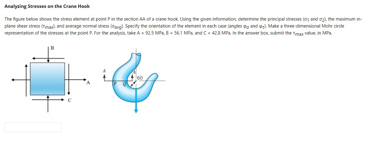 Solved Analyzing Stresses on the Crane HookThe figure below | Chegg.com