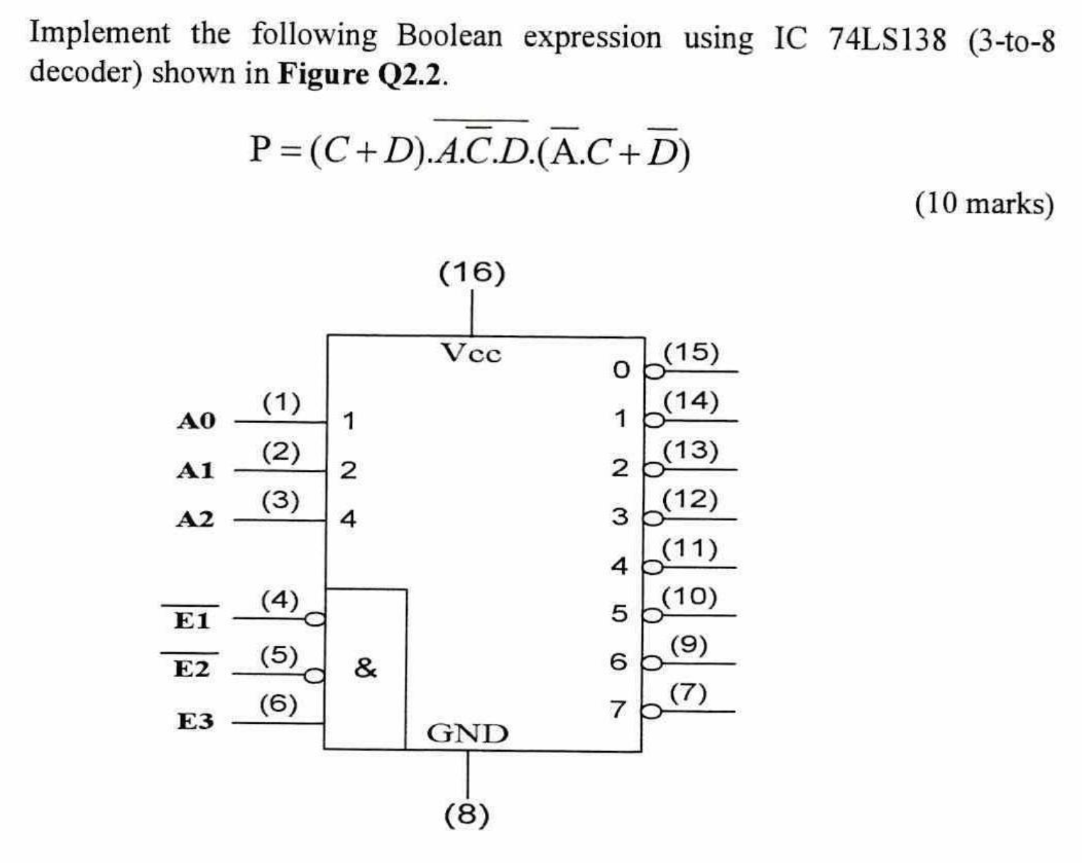 Solved Implement the following Boolean expression using IC | Chegg.com