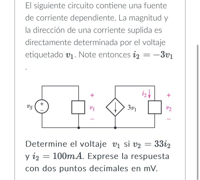 Solved El siguiente circuito contiene una fuente de | Chegg.com