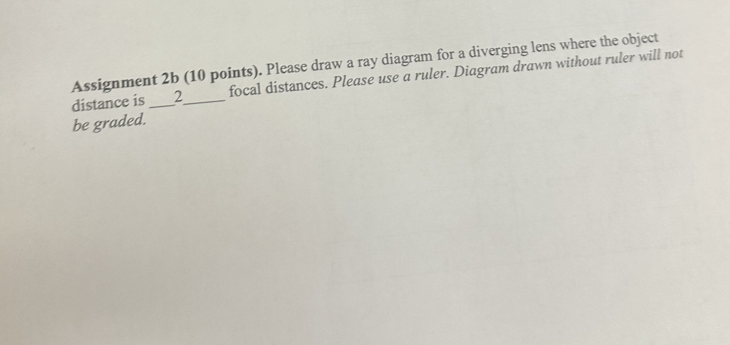 Solved Assignment 2b ( 10 ﻿points). ﻿Please draw a ray | Chegg.com
