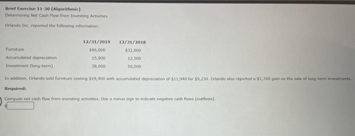 Solved Brief Exercise 11-30 (Algorithmic) Determining Net | Chegg.com
