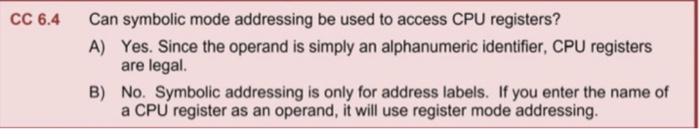 Solved 6.4 Can symbolic mode addressing be used to access | Chegg.com