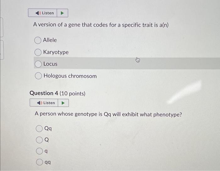 Solved A version of a gene that codes for a specific trait | Chegg.com