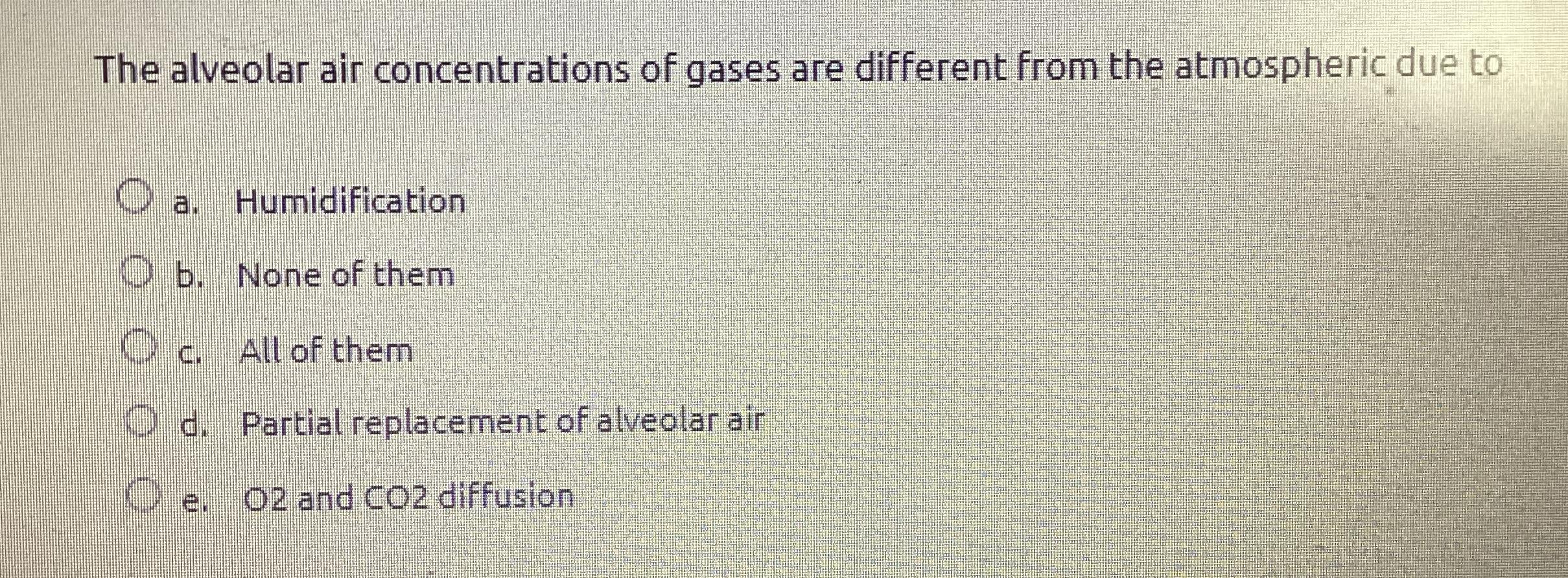 Solved The alveolar air concentrations of gases are | Chegg.com