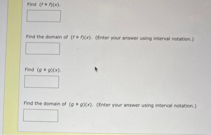 Solved Consider the following functions. f(x)=x+1x,g(x)=x1 | Chegg.com