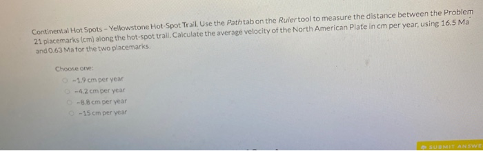 Solved Continental Hot Spots - Yellowstone Hot Spot Trail. | Chegg.com