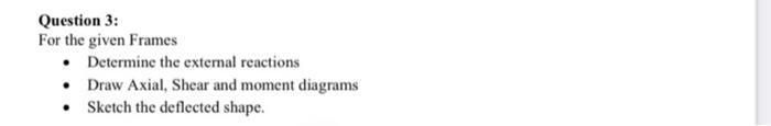 Solved Question 3: For the given Frames • Determine the | Chegg.com