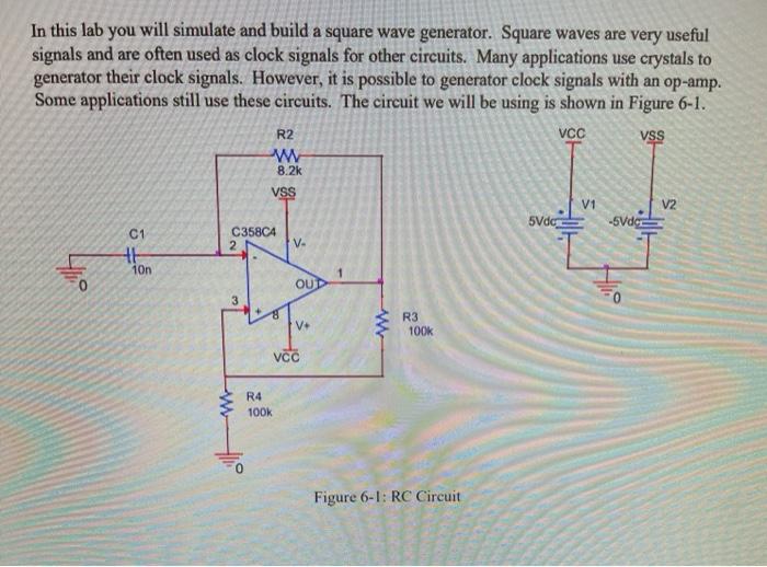 In this lab you will simulate and build a square wave | Chegg.com