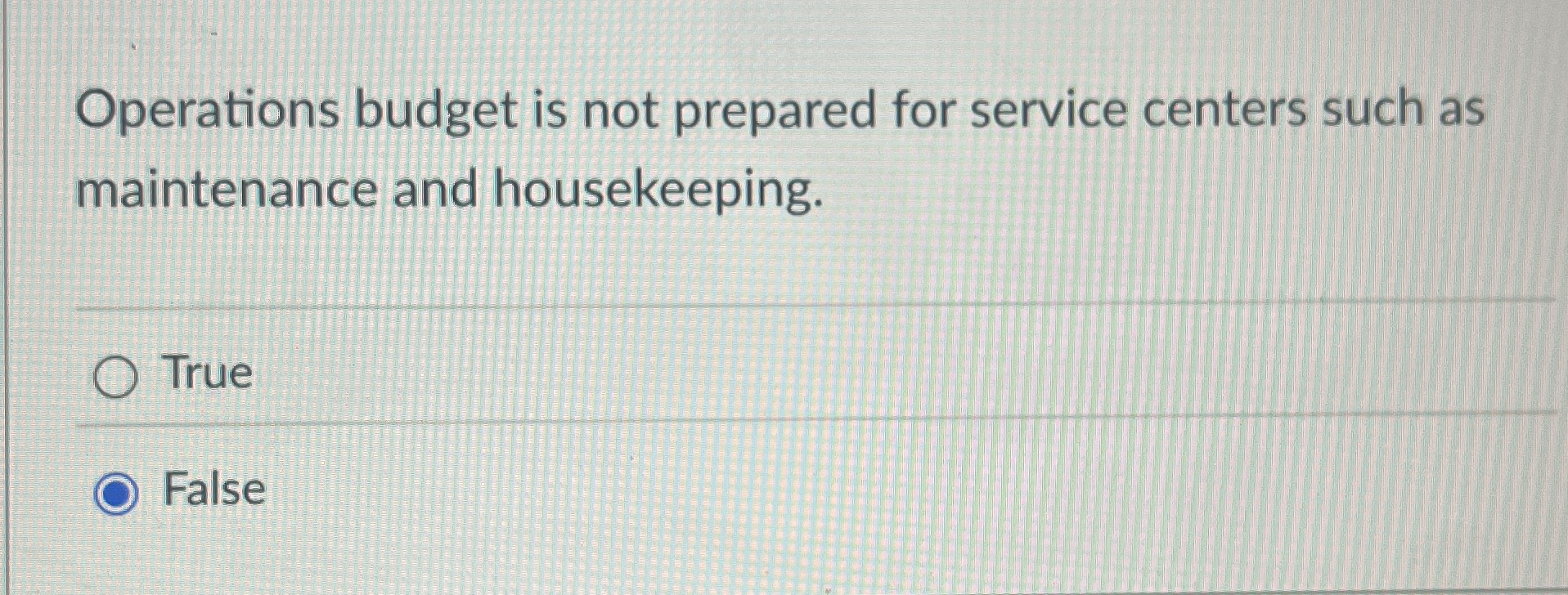 Solved Operations budget is not prepared for service centers | Chegg.com
