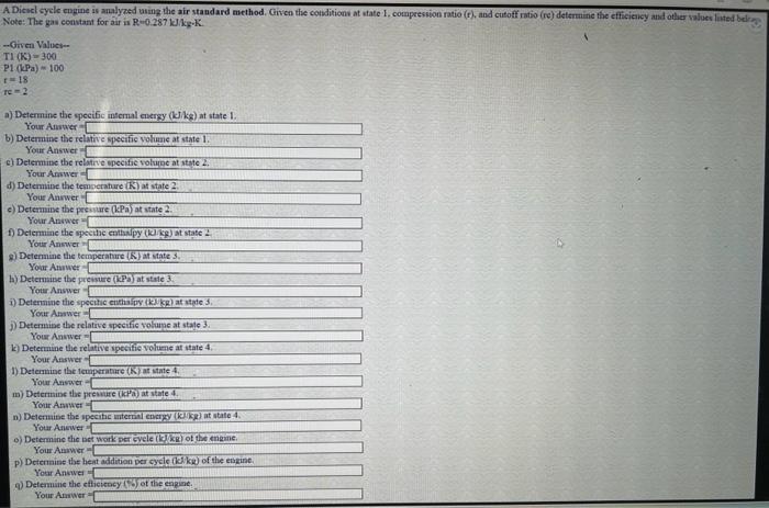 Solved Note: The gas constant for air in R=0.287 kJ/kg⋅K. | Chegg.com