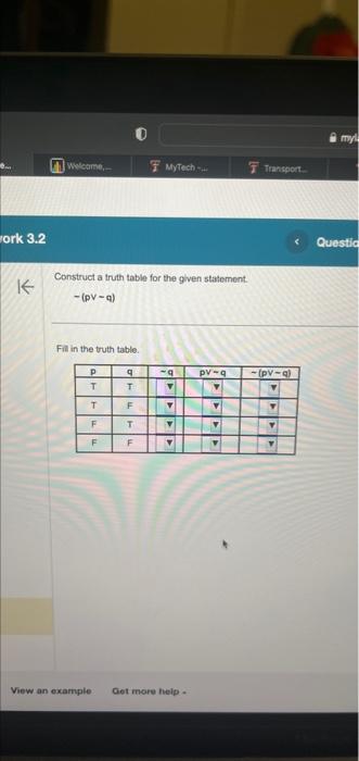 Solved e... work 3.2 K Welcome,... Construct a truth table | Chegg.com