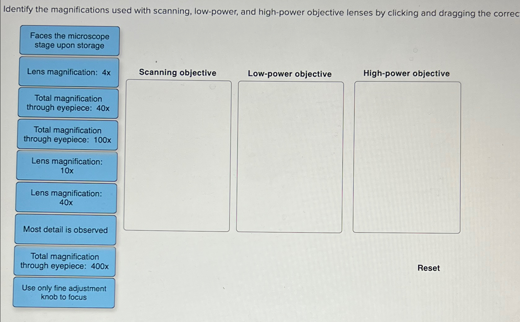 Solved Identify The Magnifications Used With Scanning