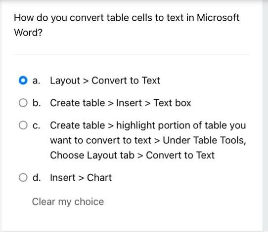  Solved How Do You Convert Table Cells To Text I