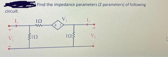 Solved Find the impedance parameters ( Z parameters) of | Chegg.com