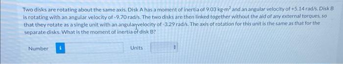 Solved Two disks are rotating about the same axis. Disk A | Chegg.com