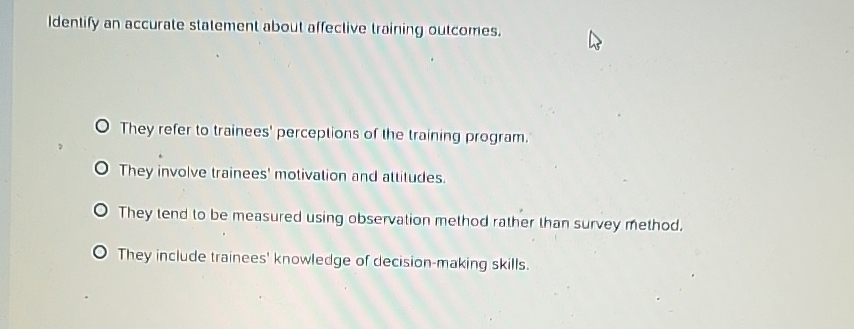 Solved Identify an accurate statement about affective | Chegg.com