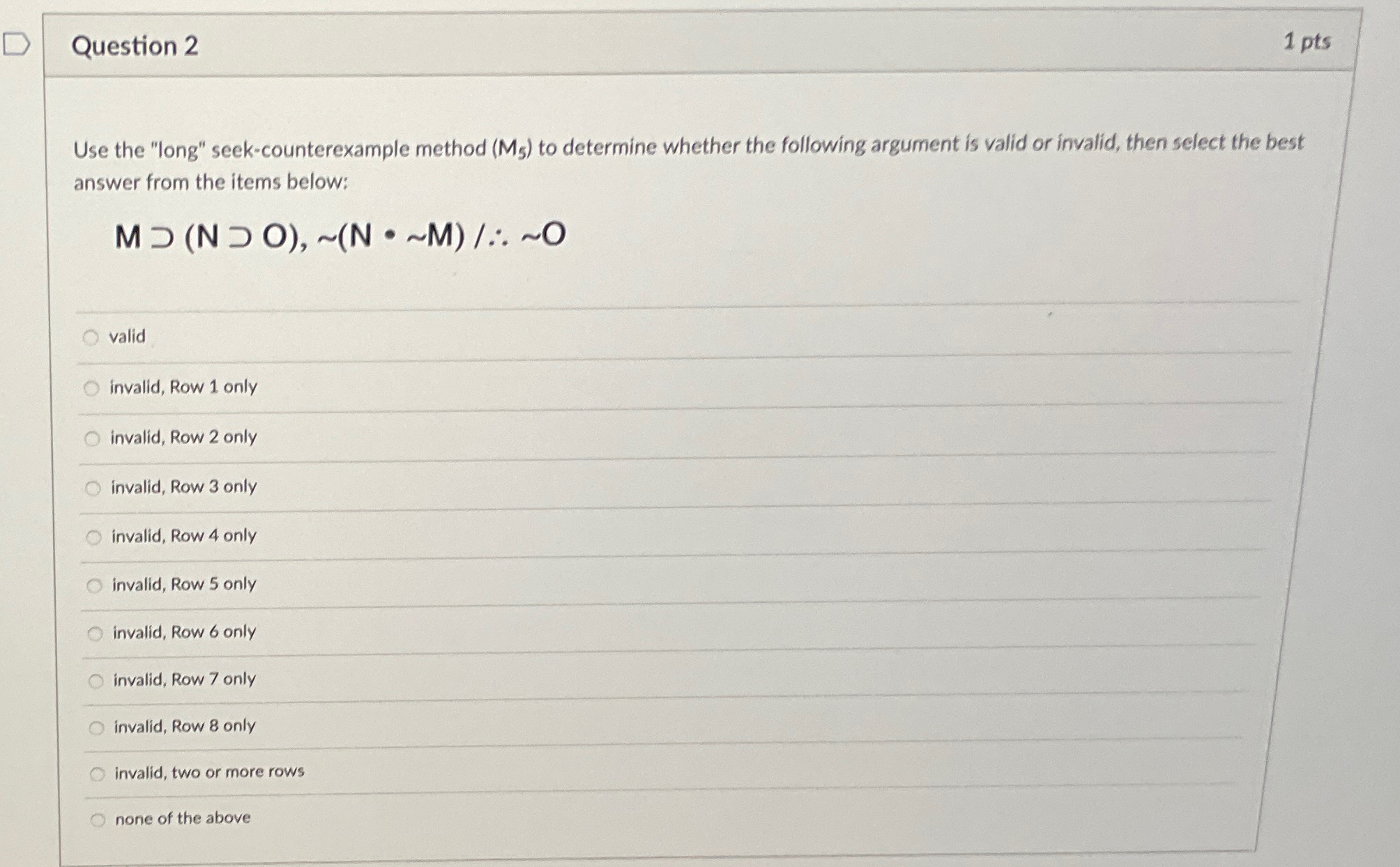 Question 21 ﻿ptsUse the "long" seek-counterexample | Chegg.com