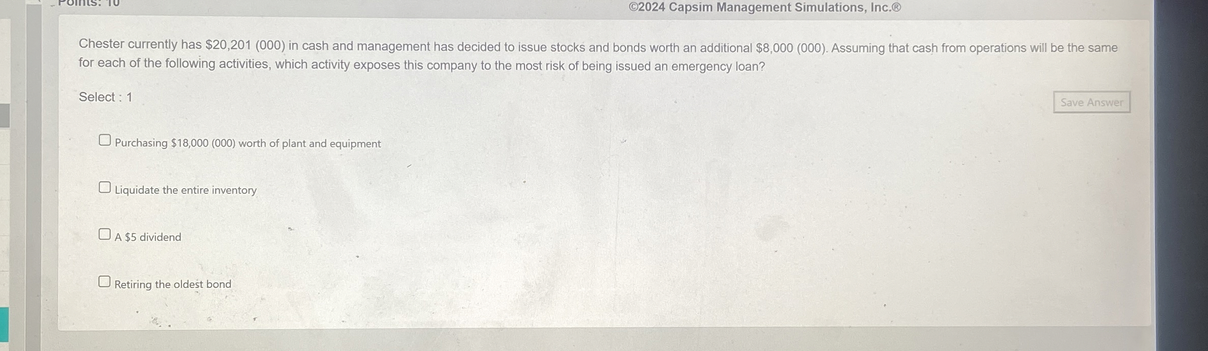 Solved (C2024 ﻿Capsim Management Simulations, Inc.®Chester | Chegg.com