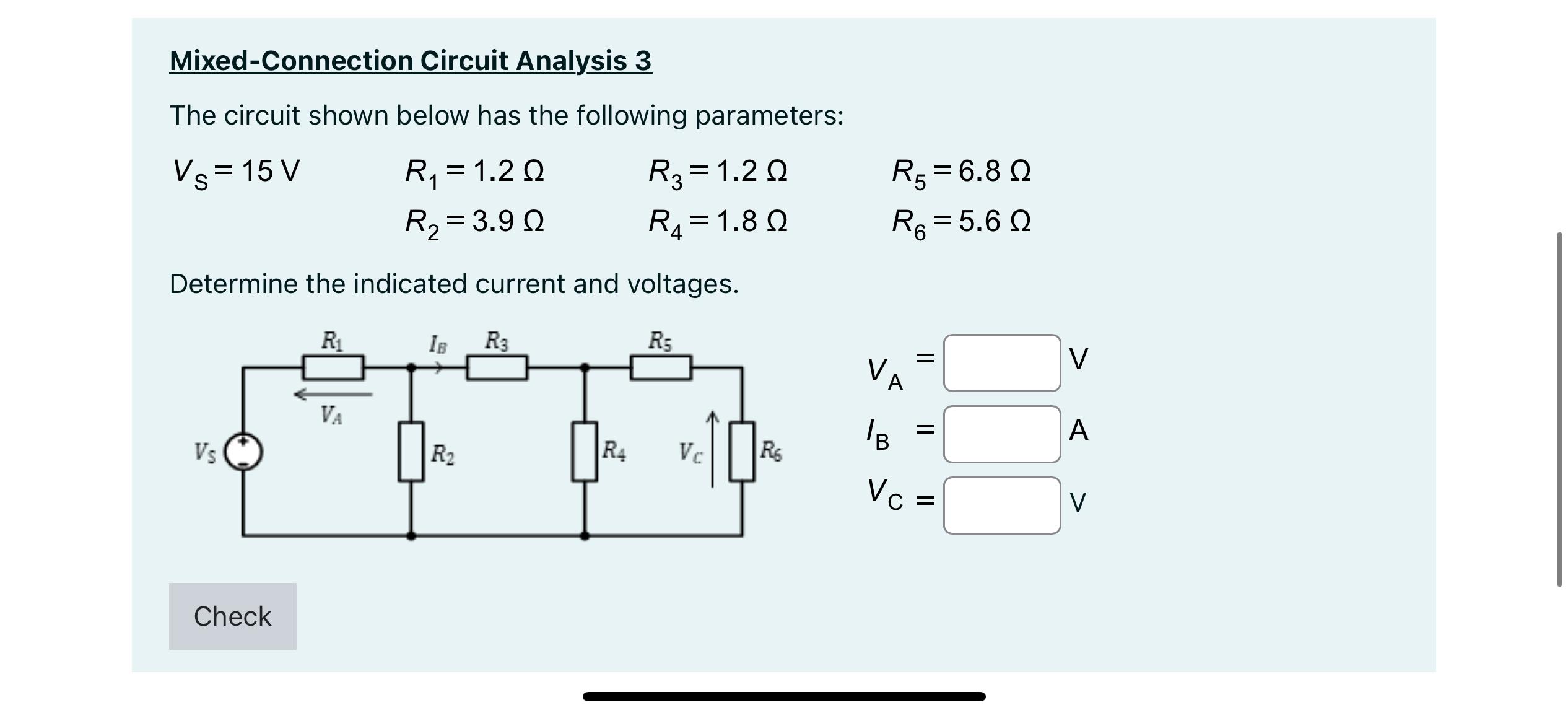 Solved Mixed-Connection Circuit Analysis 3The circuit shown | Chegg.com