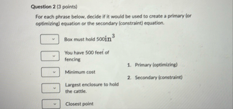 Solved Question 2 (3 ﻿points)For each phrase below, decide | Chegg.com