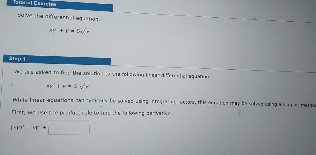 Solved Tutorial ExerciseSolve the differential | Chegg.com