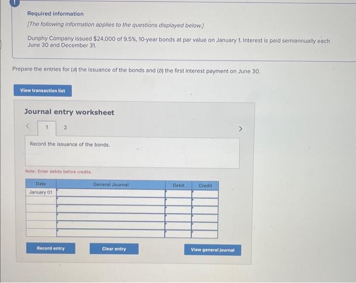 Solved Required information [The following information | Chegg.com