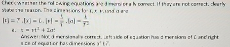 Solved Check whether the following equations are | Chegg.com