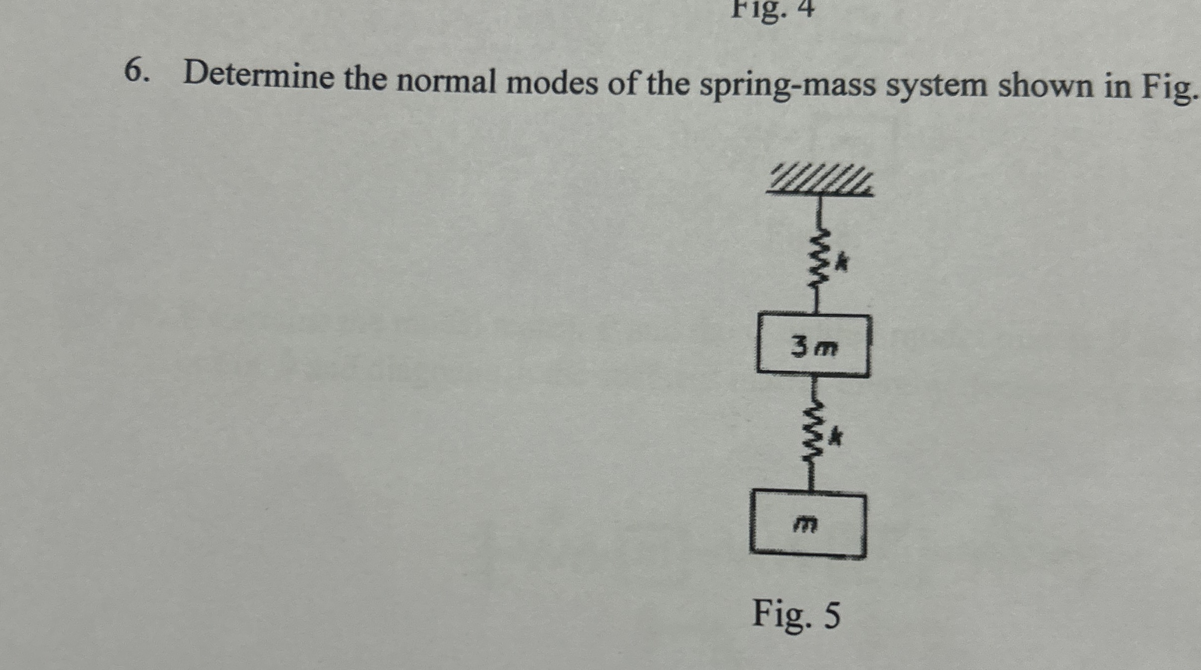 Solved Determine the normal modes of the spring-mass system | Chegg.com