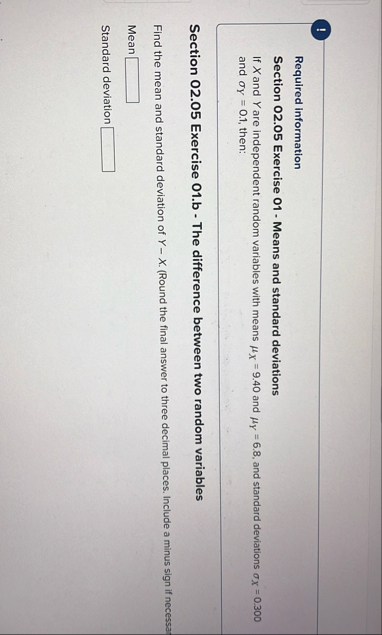 Solved !Required informationSection 02.05 ﻿Exercise 01 - | Chegg.com