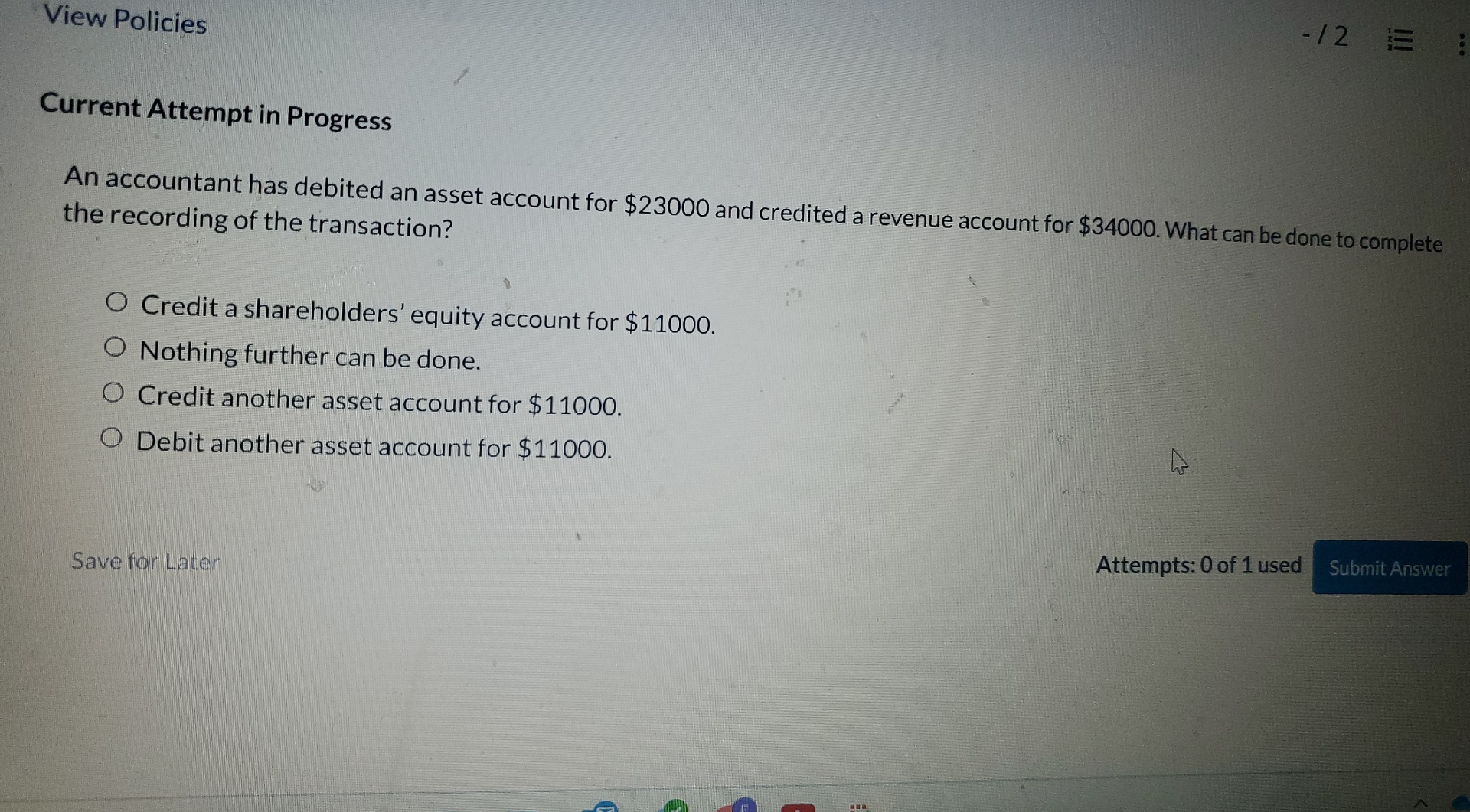 Solved View Policies-12Current Attempt in ProgressAn | Chegg.com